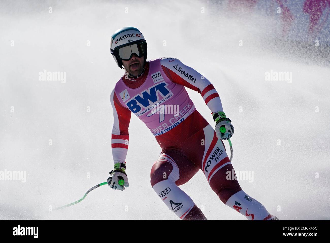 Austria's Vincent Kriechmayr finishes his run during a men's World Cup ...