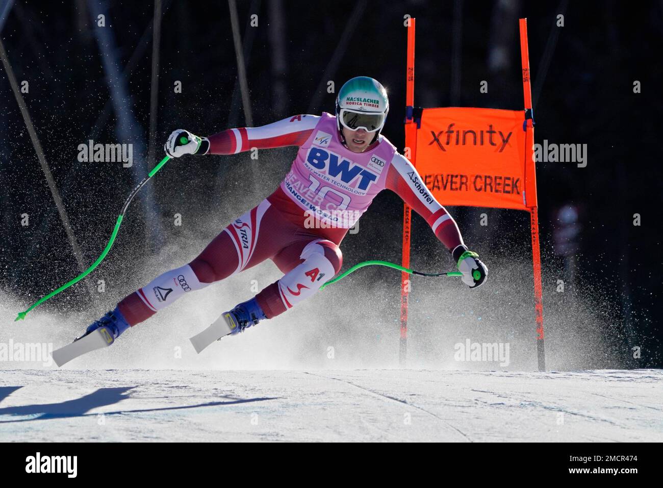 Austria's Otmar Striedinger competes during a men's World Cup downhill ...