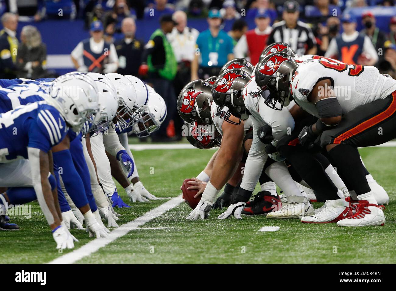 The Tampa Bay Buccaneers and the Indianapolis Colts line up for the ...