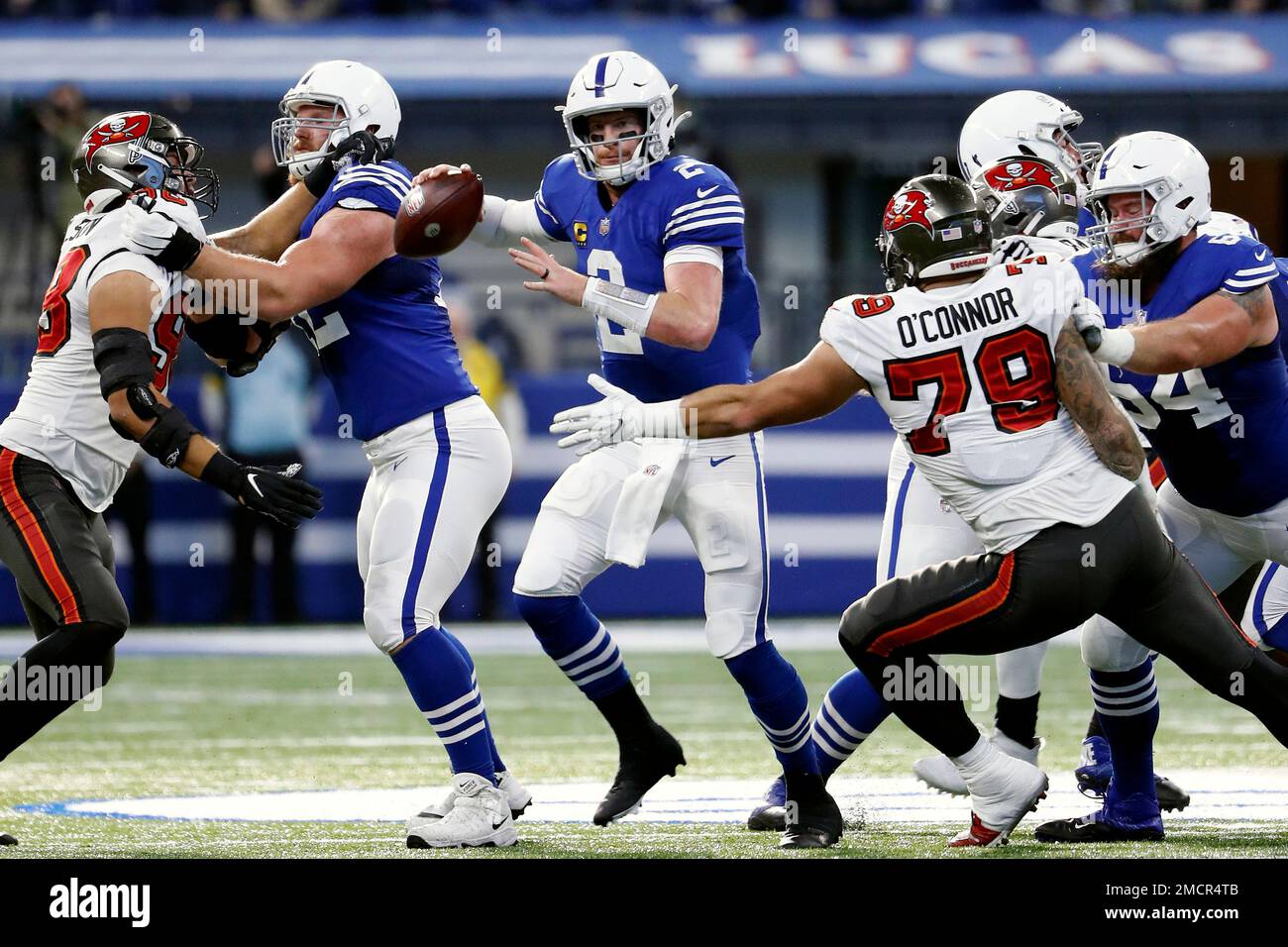 Indianapolis Colts quarterback Carson Wentz scrambles against the Tampa ...