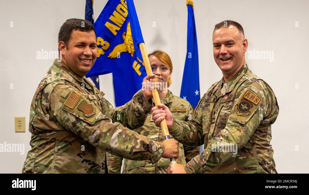 U.S. Air Force Lt. Col. Richard Laca, 43rd Force Support Squadron commander, assumes command ...