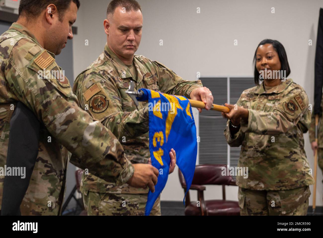 U.S. Air Force Lt. Col. Richard Laca, 43rd Force Support Squadron commander, assumes command ...