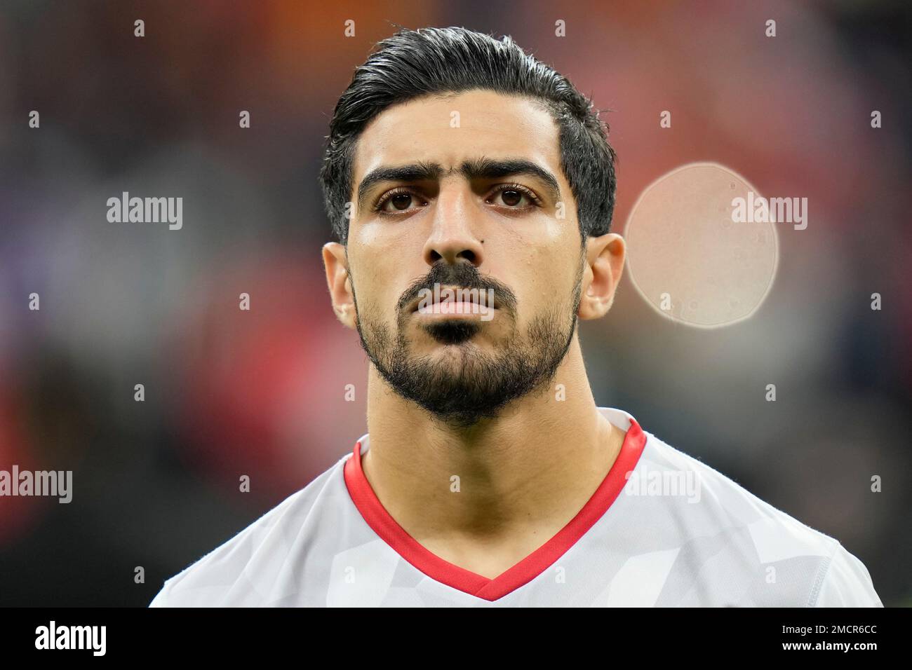 Tunisia's Mohamed Ben Hmida lines up ahead of the group B Arab Cup ...