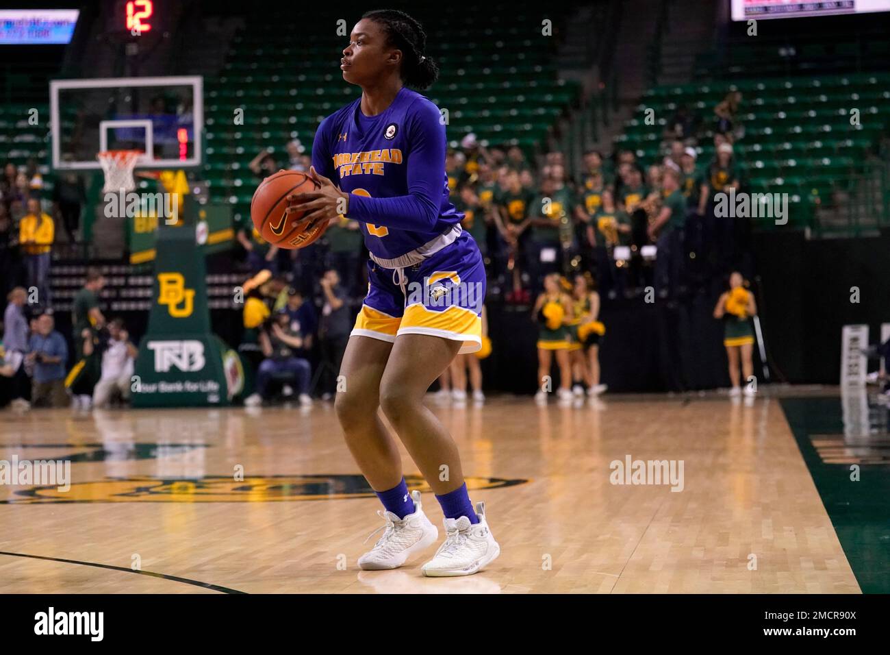 Morehead State forward Jada Claude prepares to take a shot during an ...