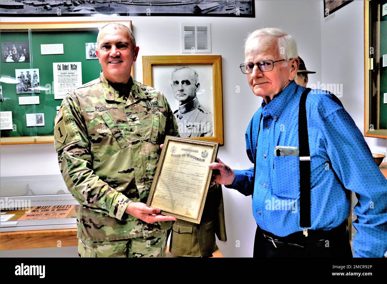 Former Fort McCoy Garrison Commander Col. Michael Poss and Alan McCoy ...