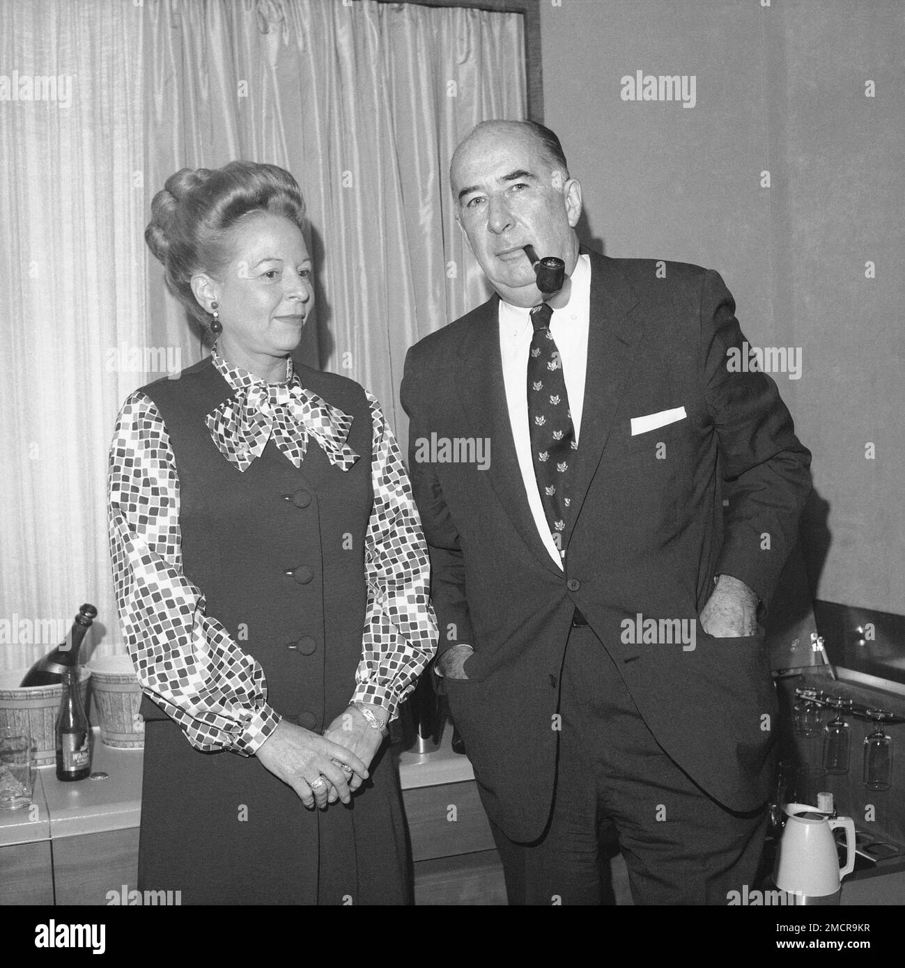 Former U.S. Attorney General John Mitchell and his wife Martha enjoy a light moment, June 1972 ...