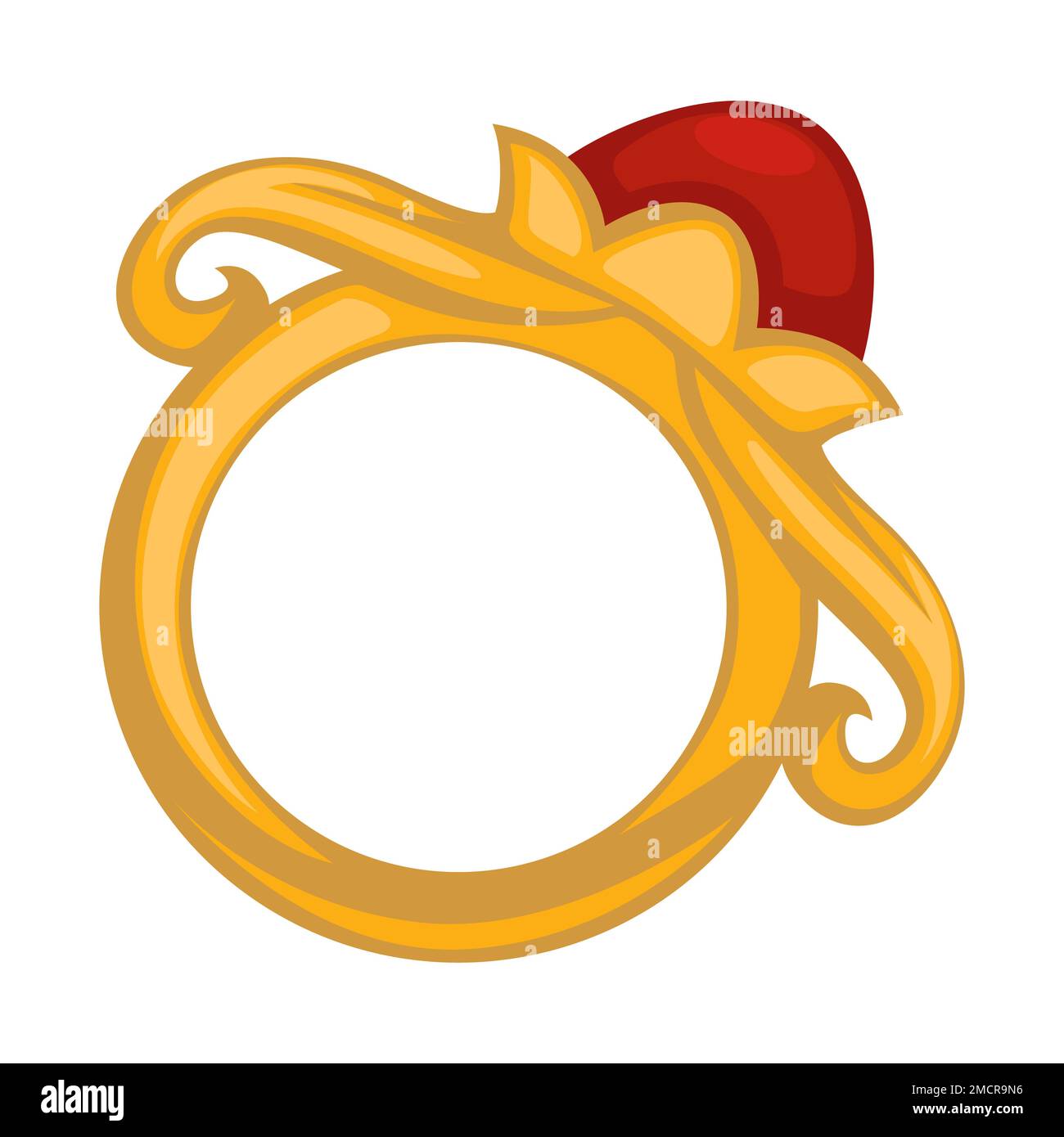 Baroque style engagement ring with ruby stone isolated jewelry Stock ...