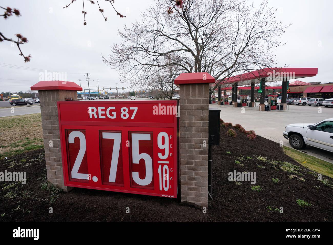 A sign displays gas prices at a station in Ashland, Va., Tuesday, March ...
