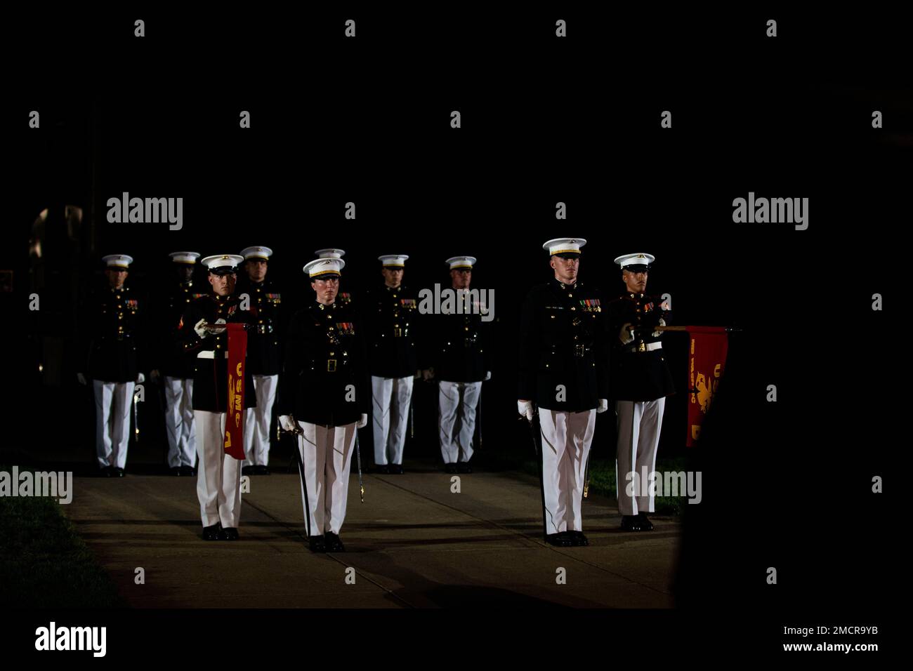 Marines with Marine Barracks Washington perform “officers center ...