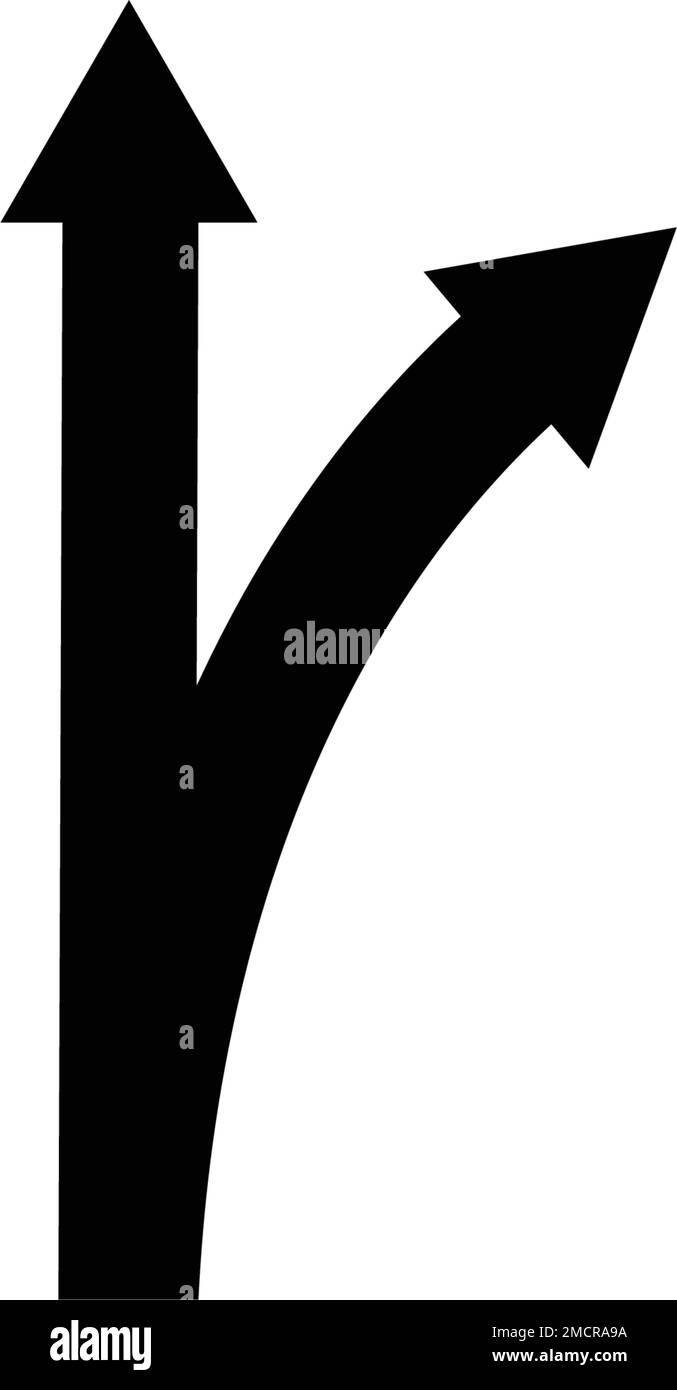 Car at fork in the road Stock Vector Images - Alamy