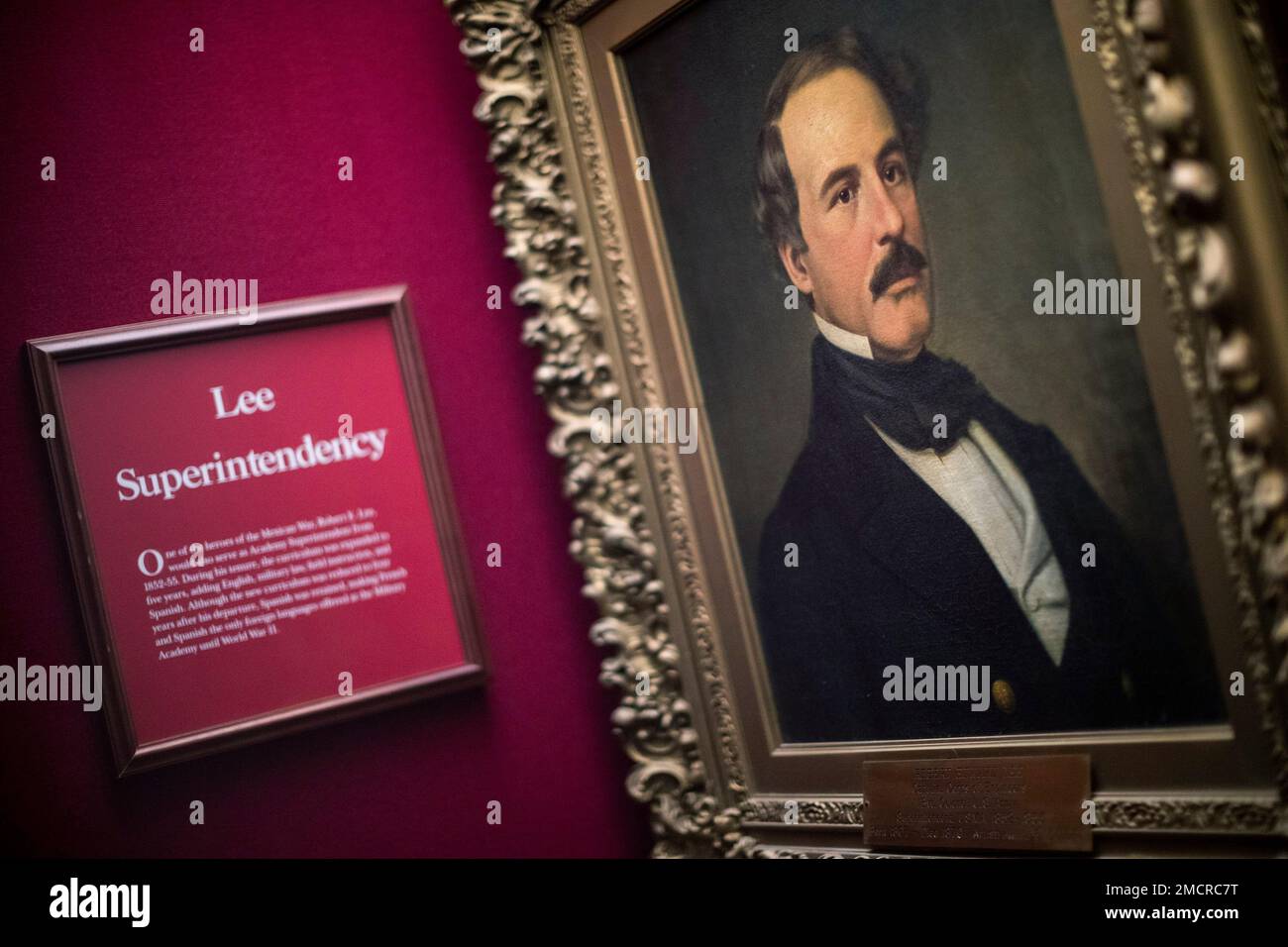 A painting of Confederate Gen. Robert E. Lee is displayed at West Point ...