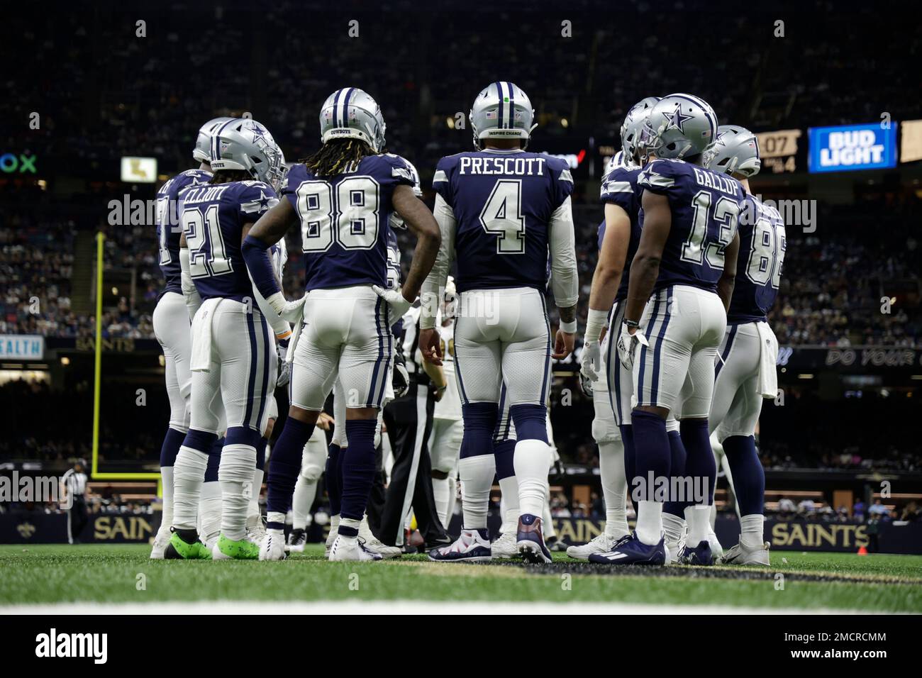 The Dallas Cowboys huddle during the second half of an NFL football ...