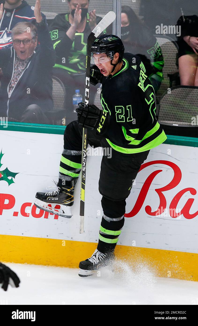 Dallas Stars forward Jason Robertson celebrates scoring a goal during ...