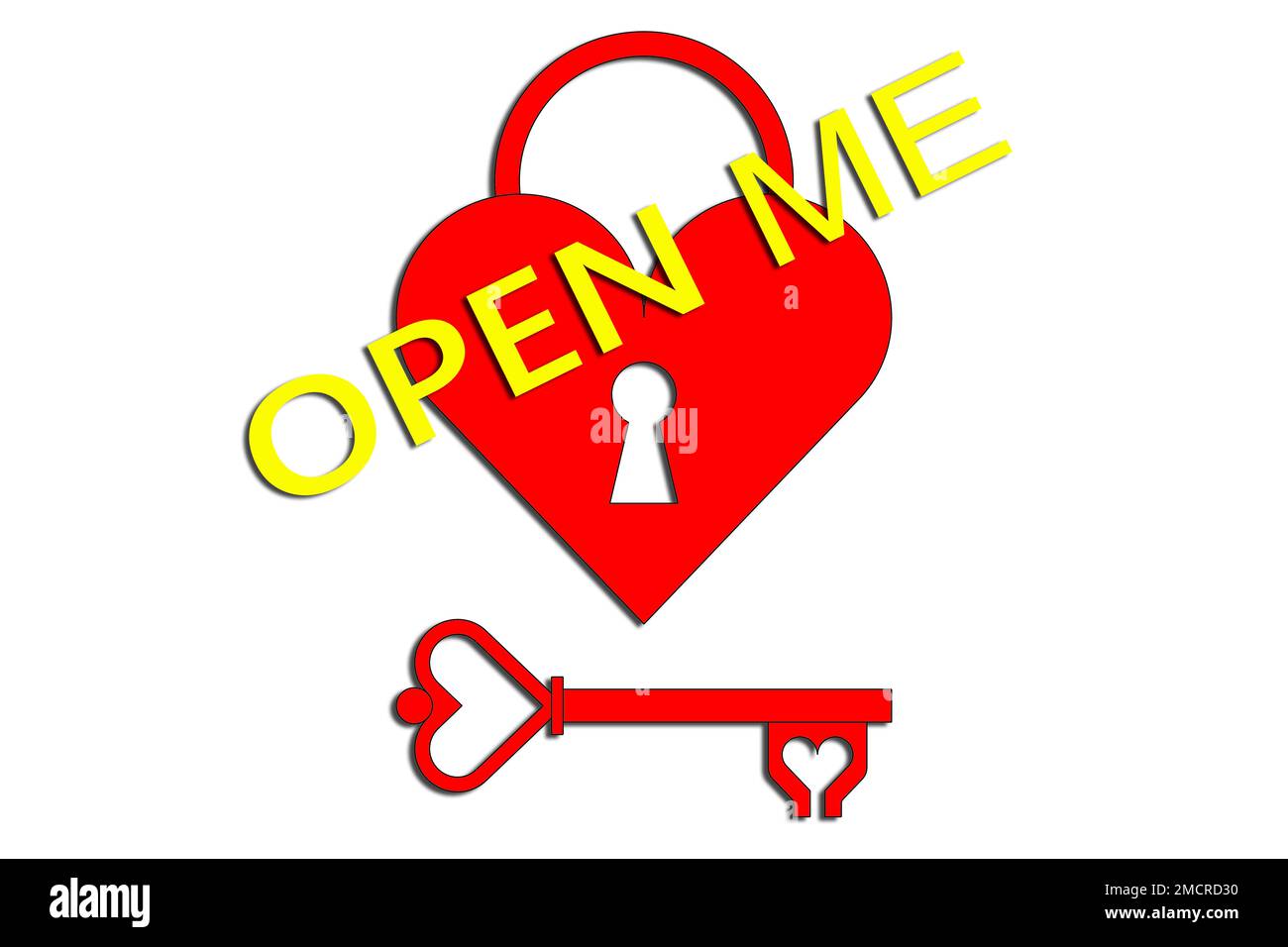 valentine's day, love: open to love, two red hearts with key for good ...