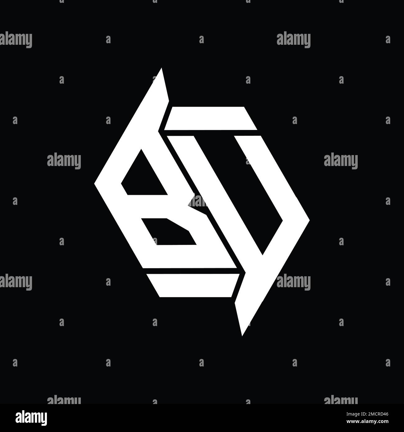 BU Logo monogram hexagon modern abstract shape vector images design ...