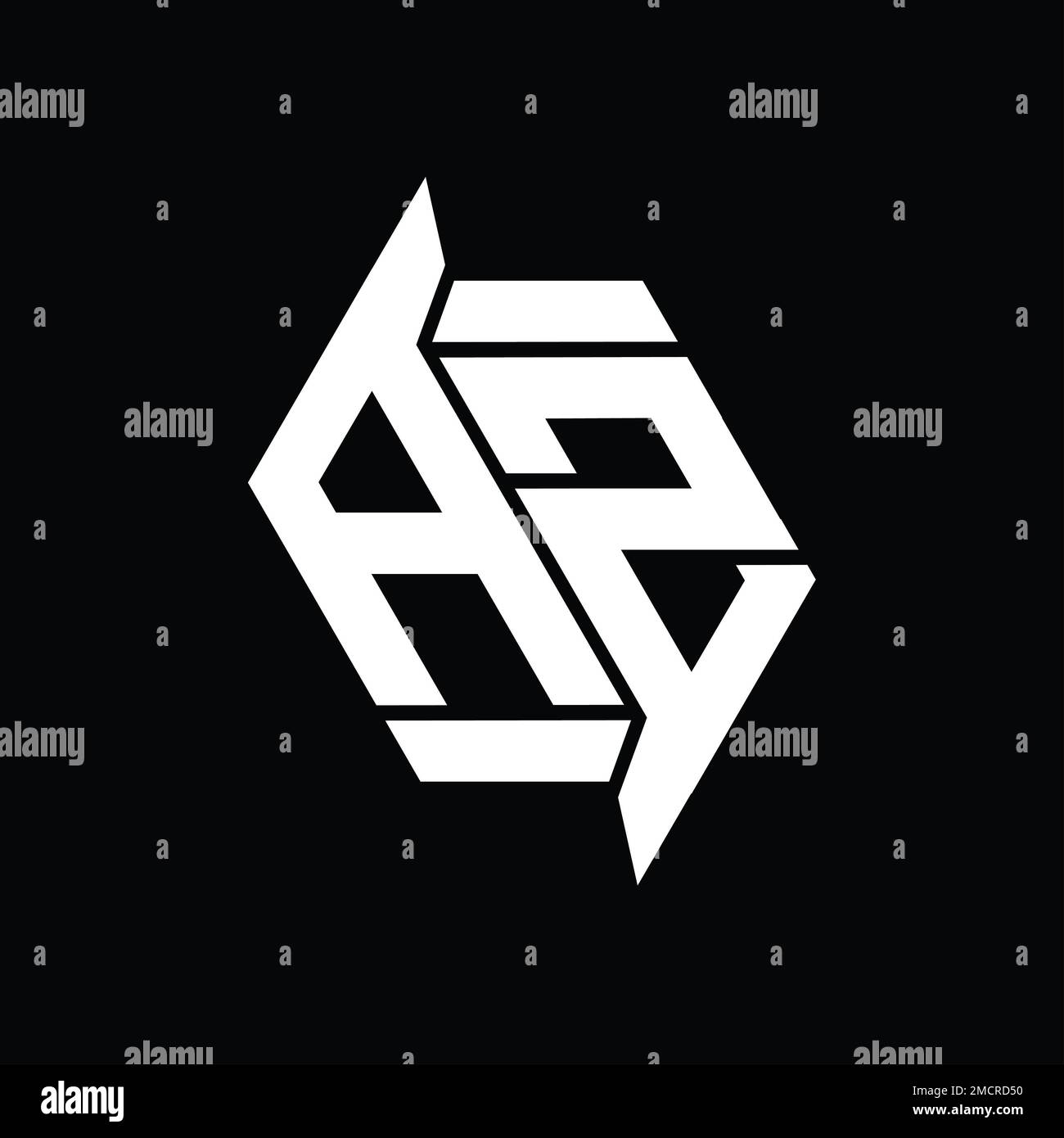 AZ Logo monogram hexagon modern abstract shape vector images design ...