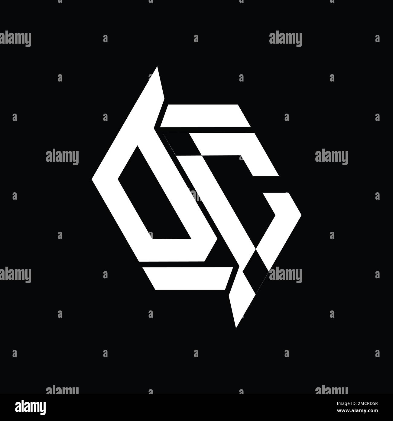 DC Logo monogram hexagon modern abstract shape vector images design ...