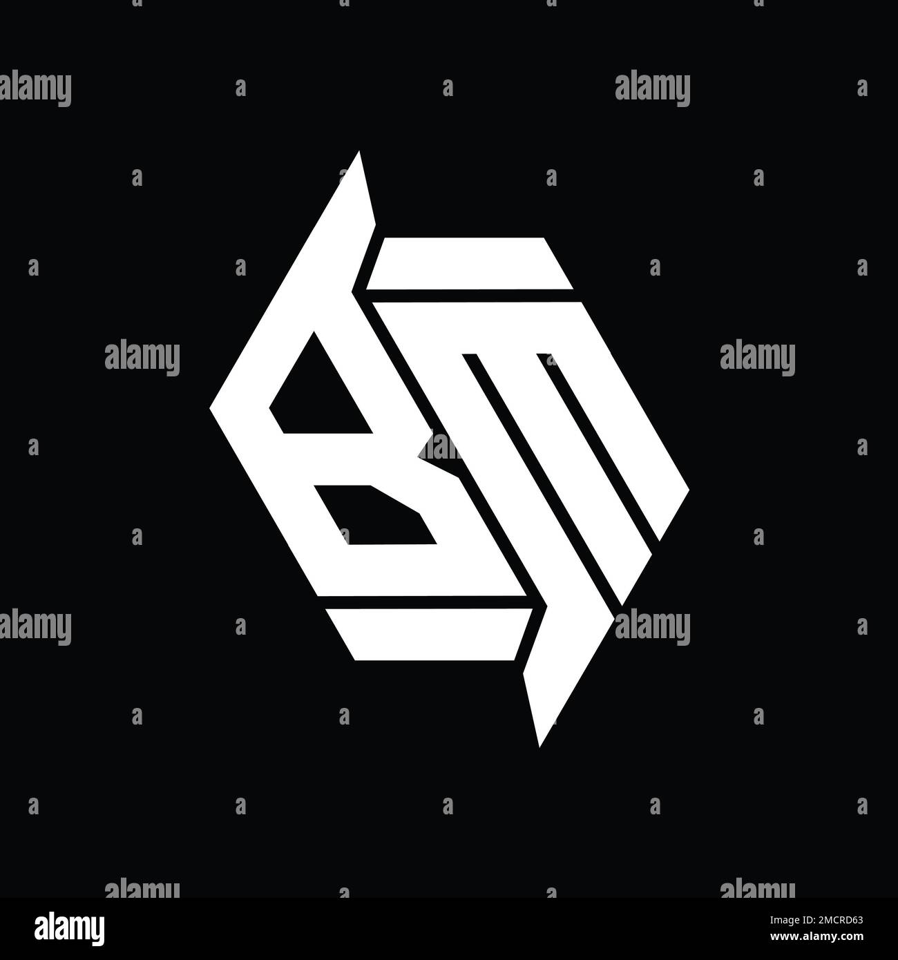 BM Logo monogram hexagon modern abstract shape vector images design template Stock Photo - Alamy