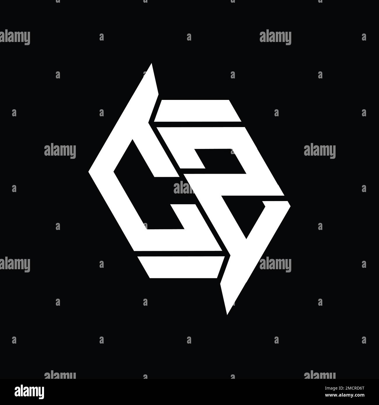 CZ Logo monogram hexagon modern abstract shape vector images design ...