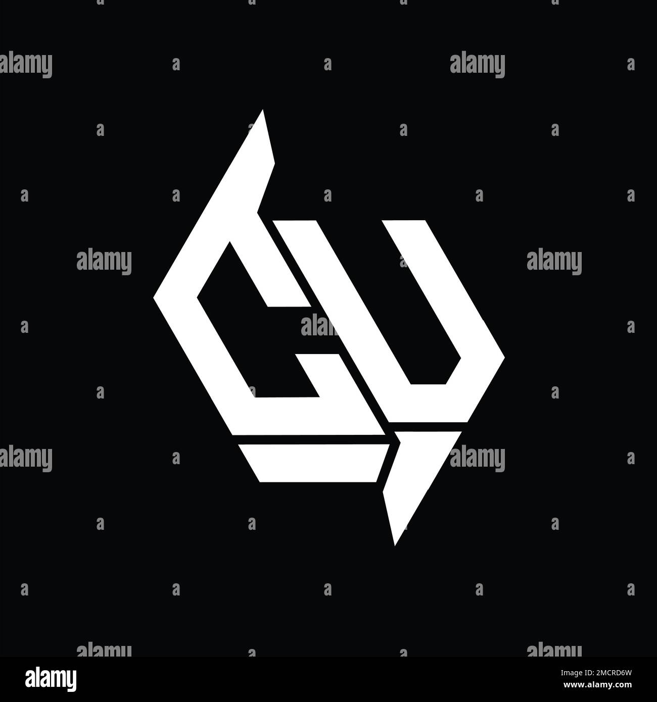 CV Logo monogram hexagon modern abstract shape vector images design ...