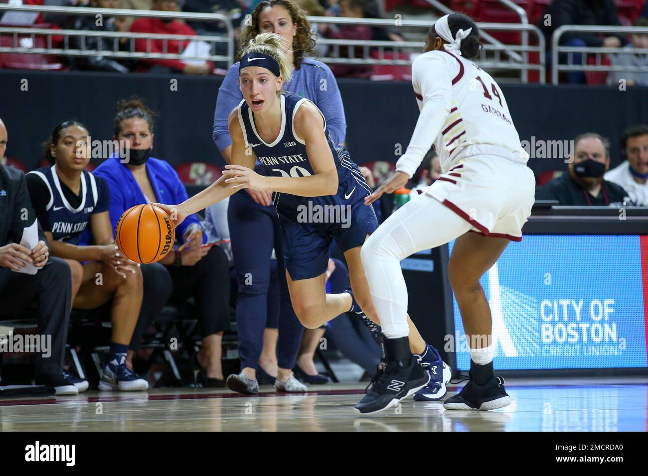 Penn State's Makenna Marisa (20) is defended by Boston College's ...