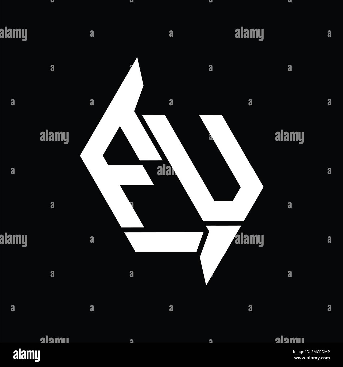 FV Logo monogram hexagon modern abstract shape vector images design ...