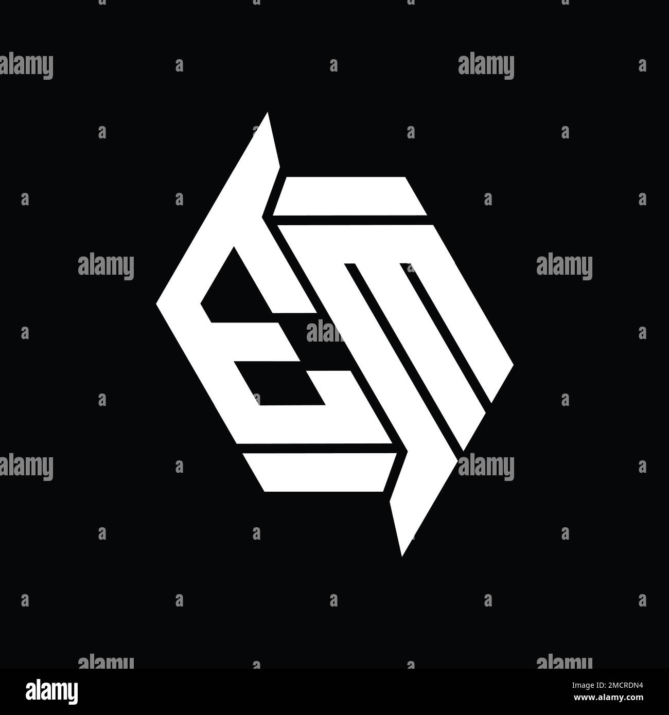 EM Logo monogram hexagon modern abstract shape vector images design ...