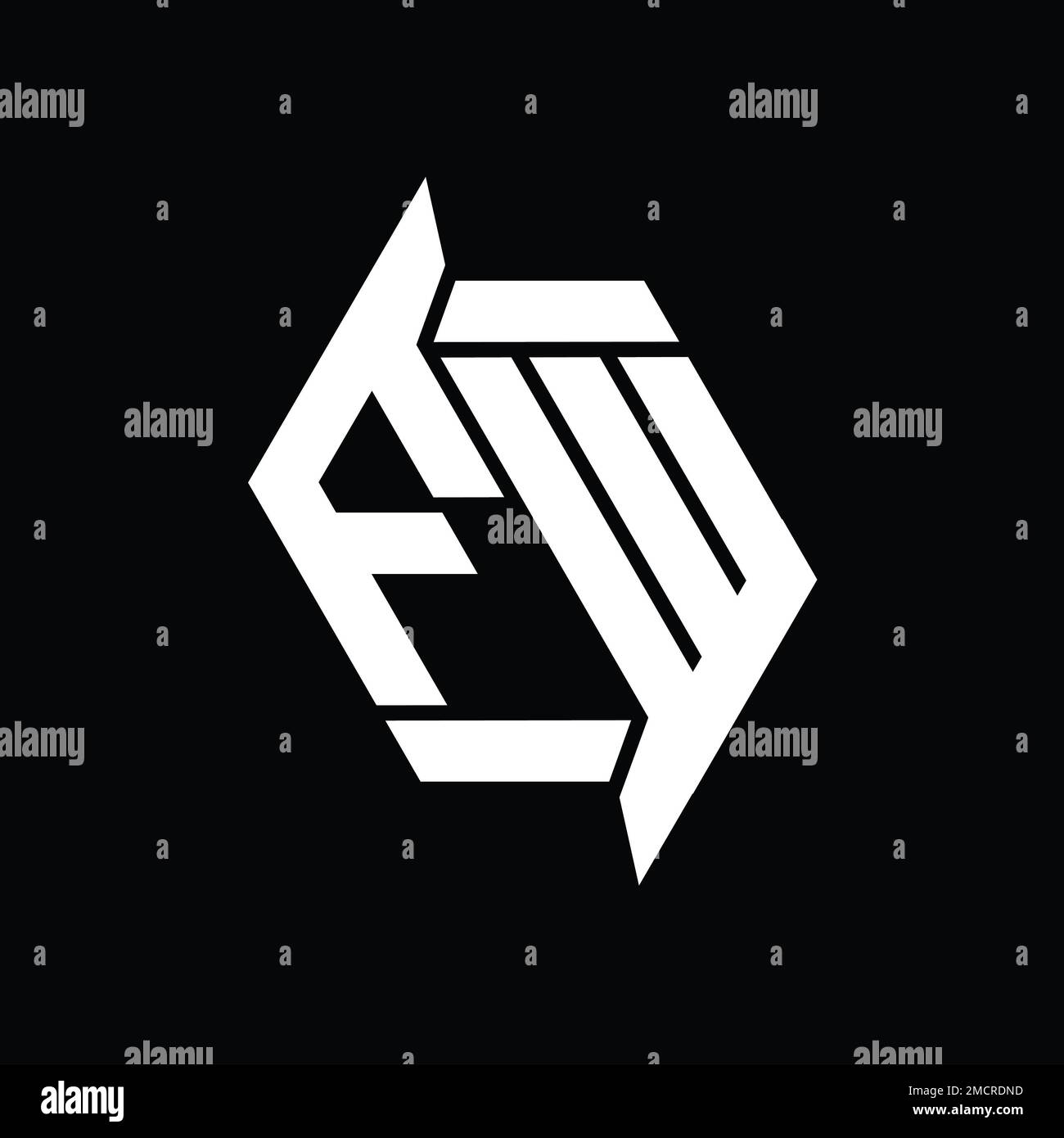 FW Logo monogram hexagon modern abstract shape vector images design template Stock Photo - Alamy