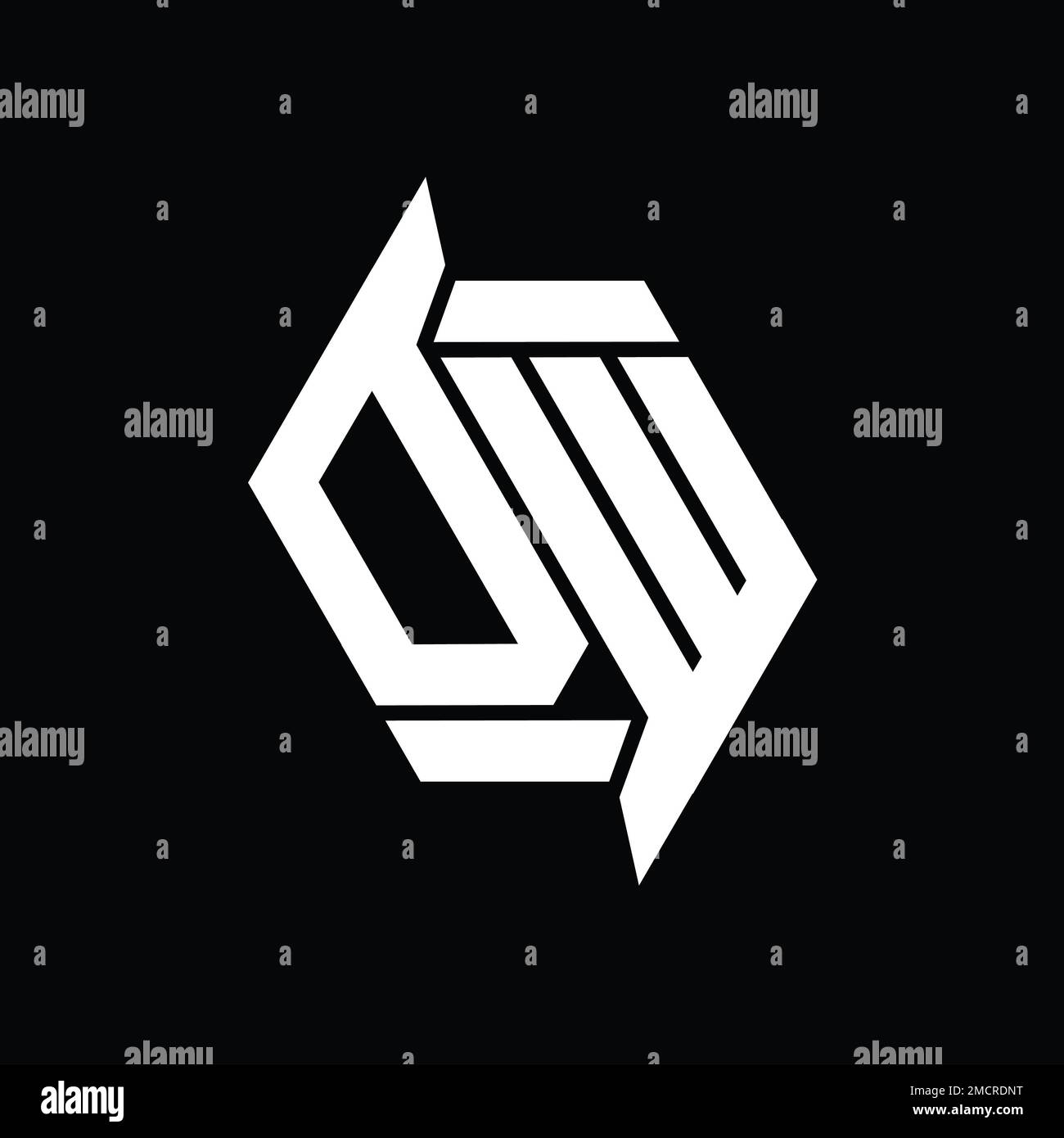 DW Logo monogram hexagon modern abstract shape vector images design ...