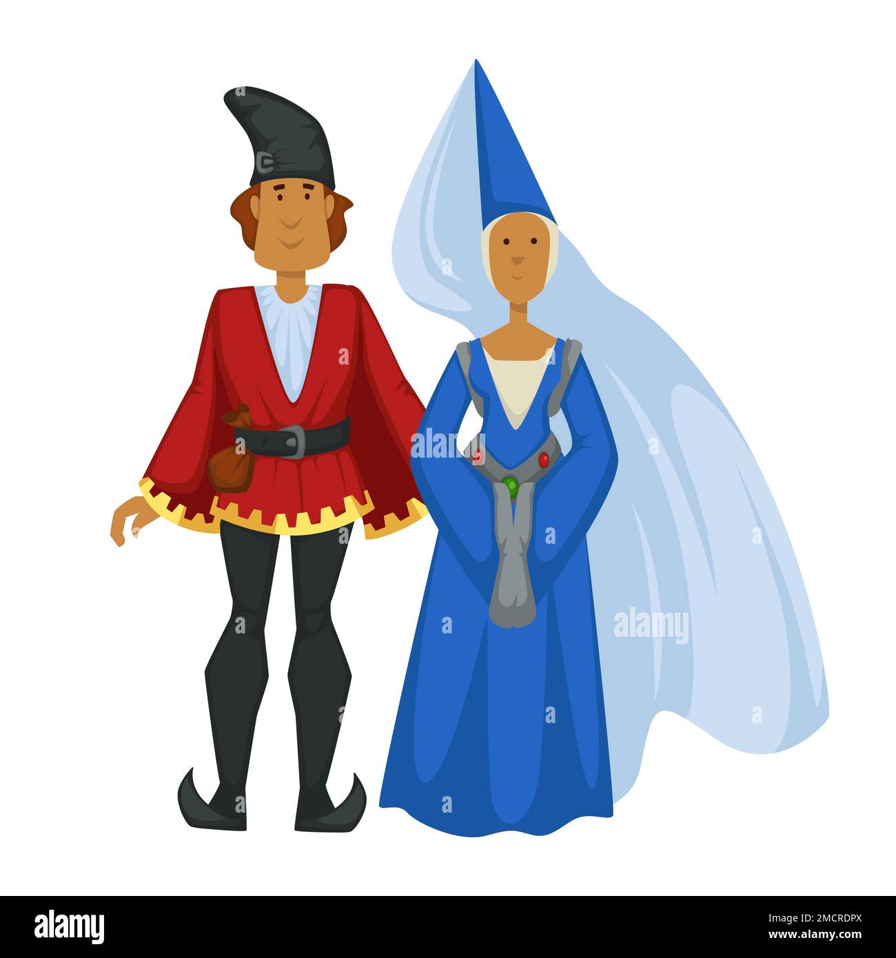 Gothic fashion style clothes design isolated man and woman Stock Vector ...