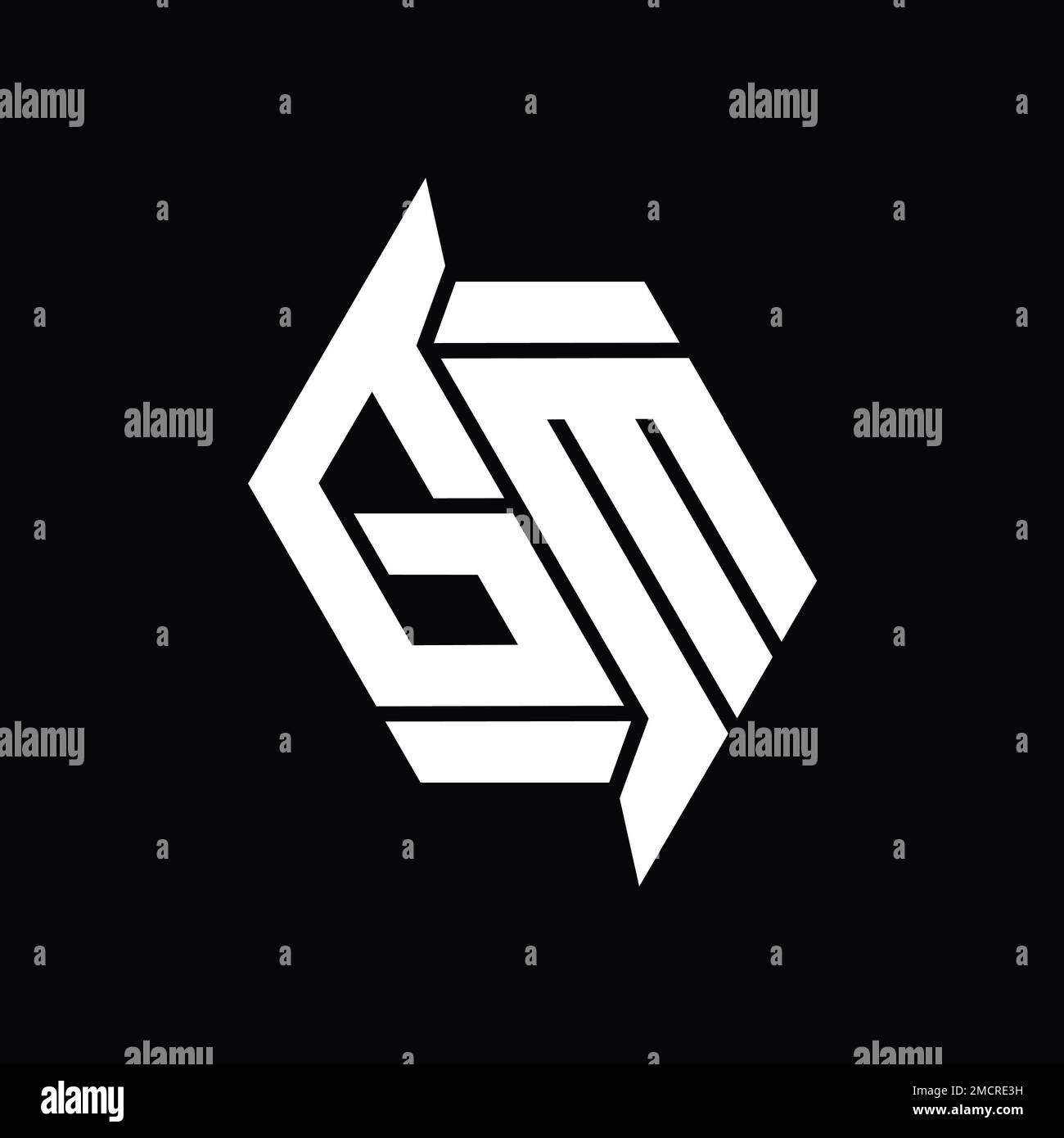GM Logo monogram hexagon modern abstract shape vector images design ...