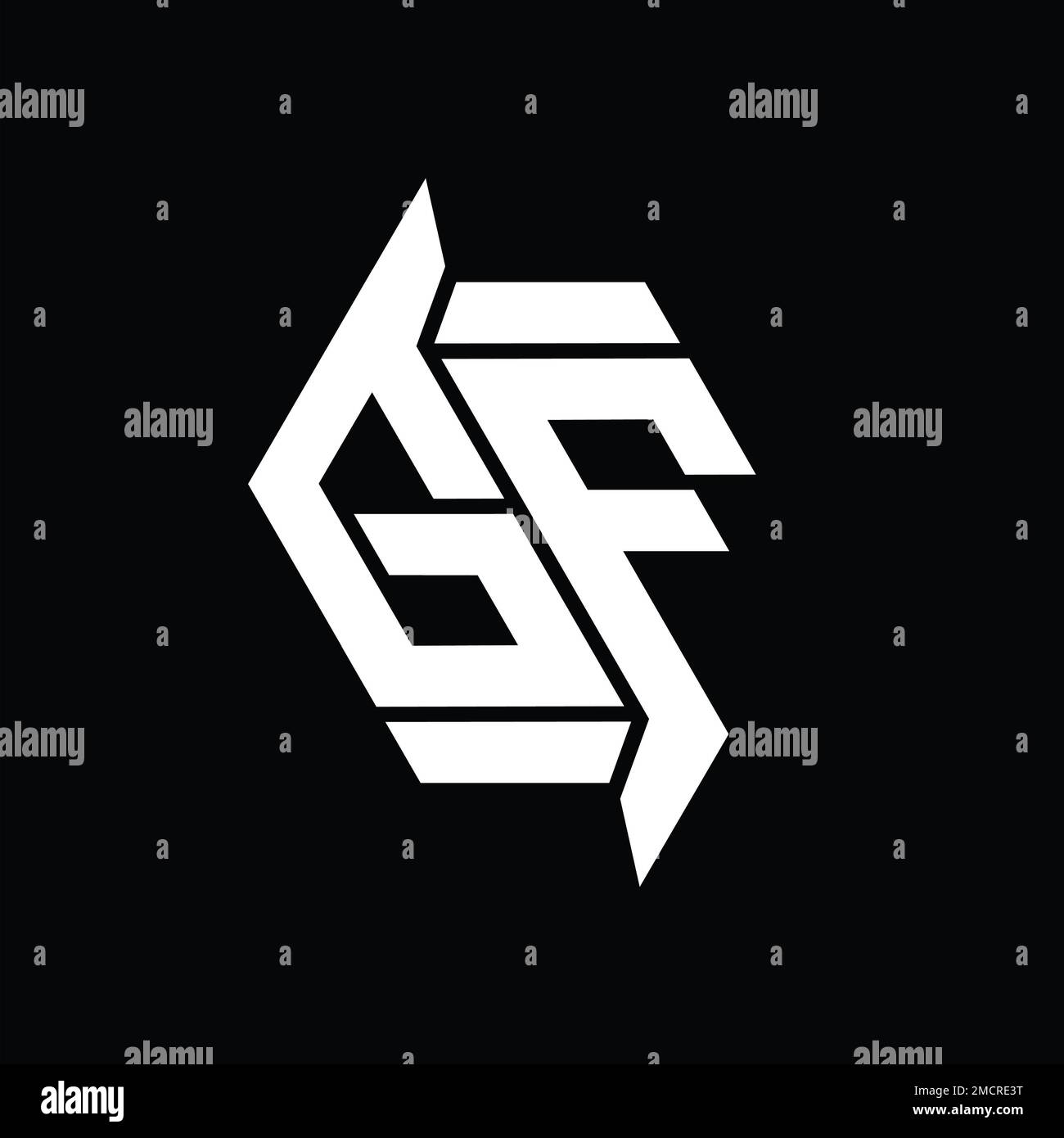 GF Logo monogram hexagon modern abstract shape vector images design template Stock Photo - Alamy