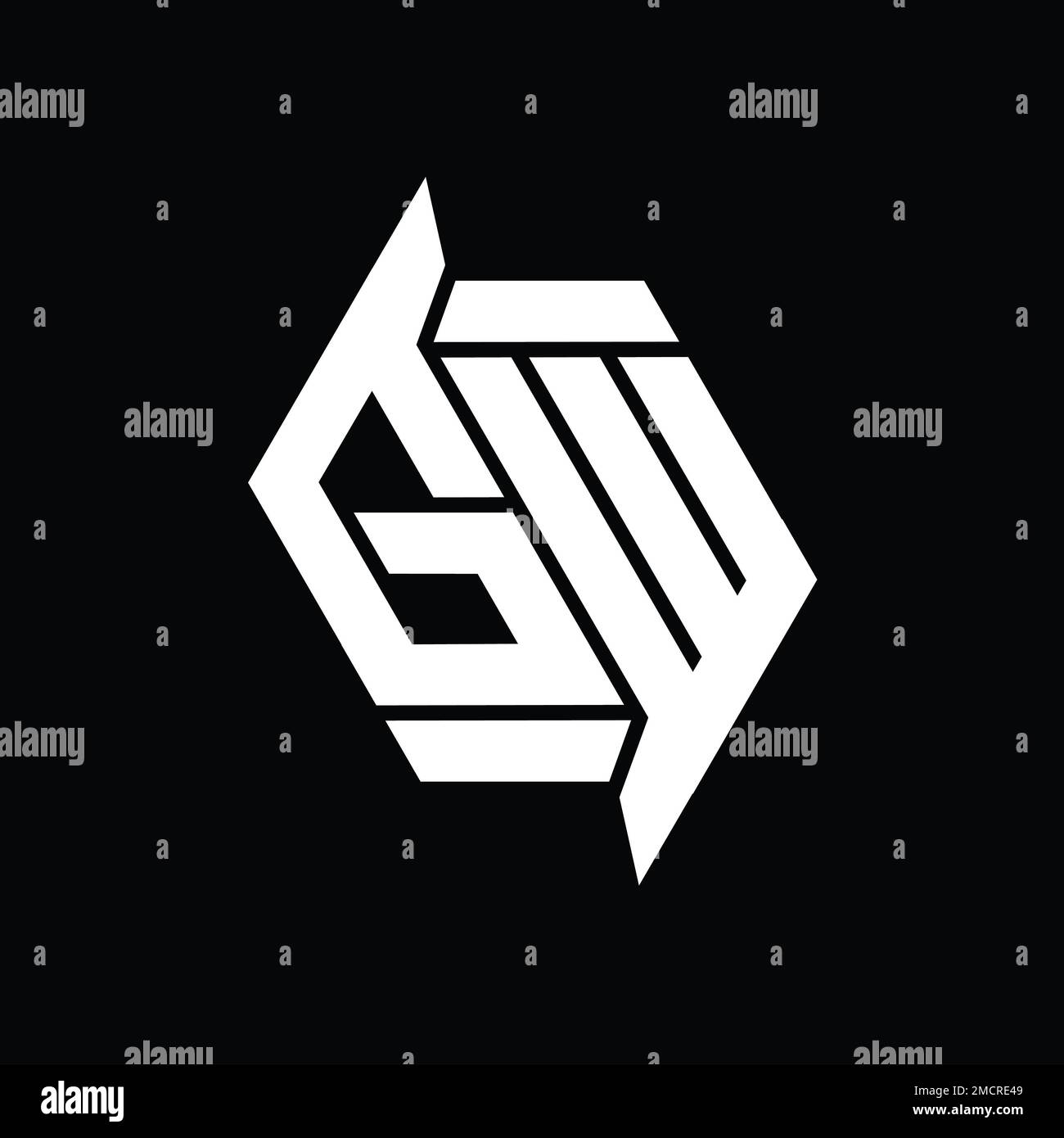GW Logo monogram hexagon modern abstract shape vector images design ...