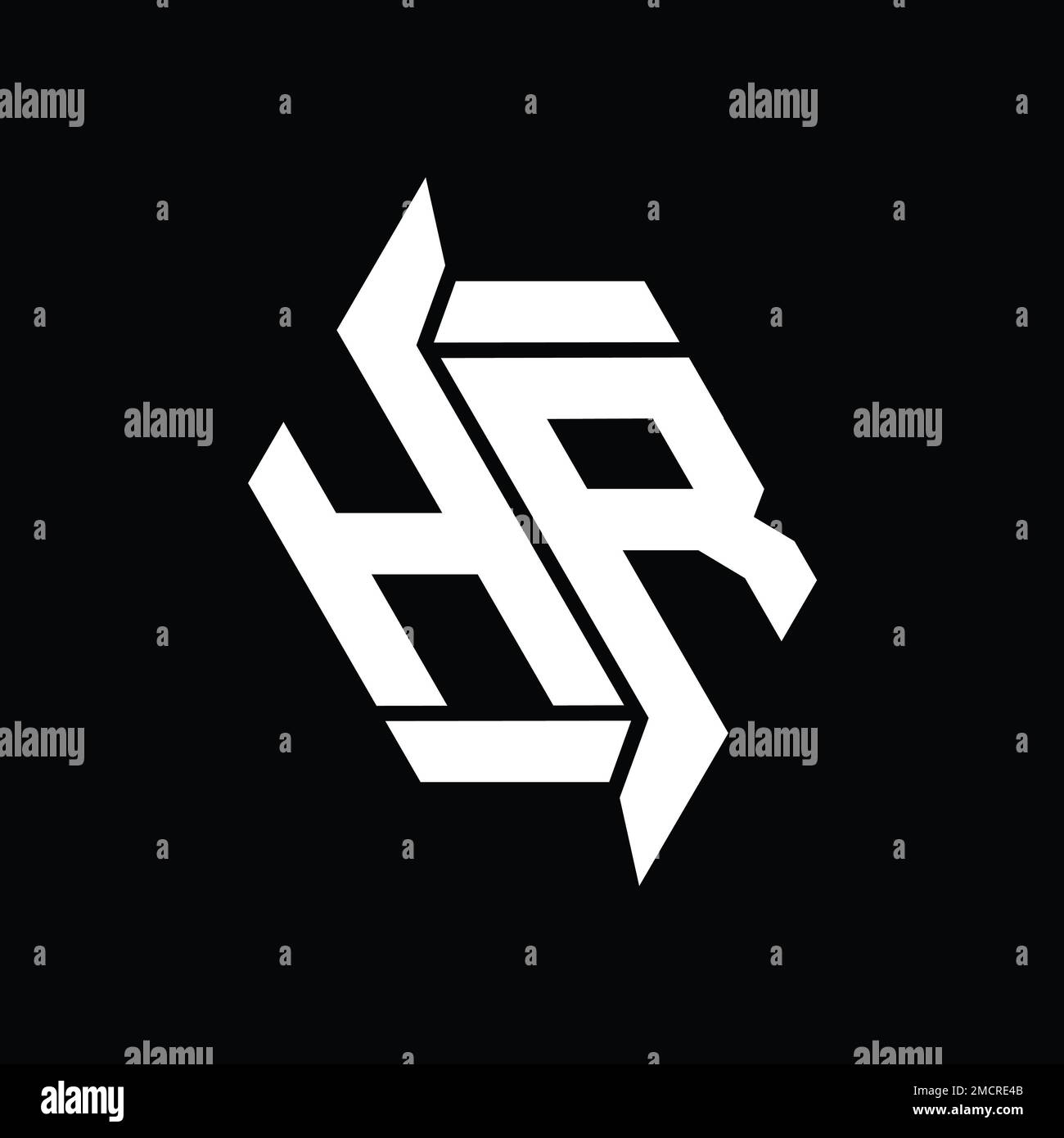 HR Logo monogram hexagon modern abstract shape vector images design ...