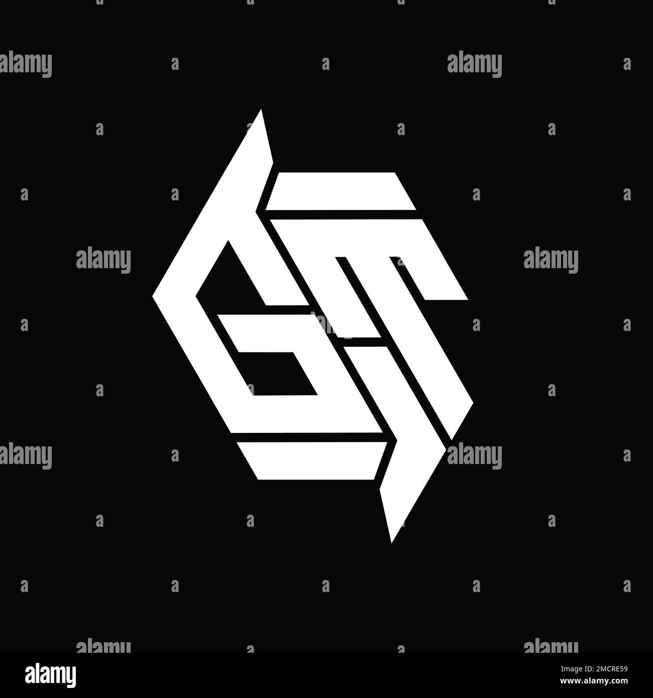 GT Logo monogram hexagon modern abstract shape vector images design ...