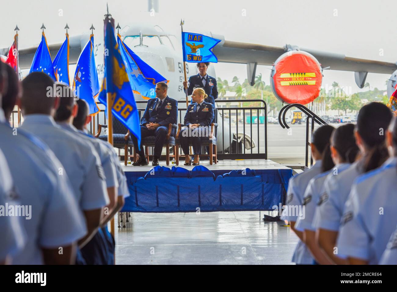 Col. Daniel Dobbels, 15th Wing commander, Col. Michele Lo Bianco, 15th ...
