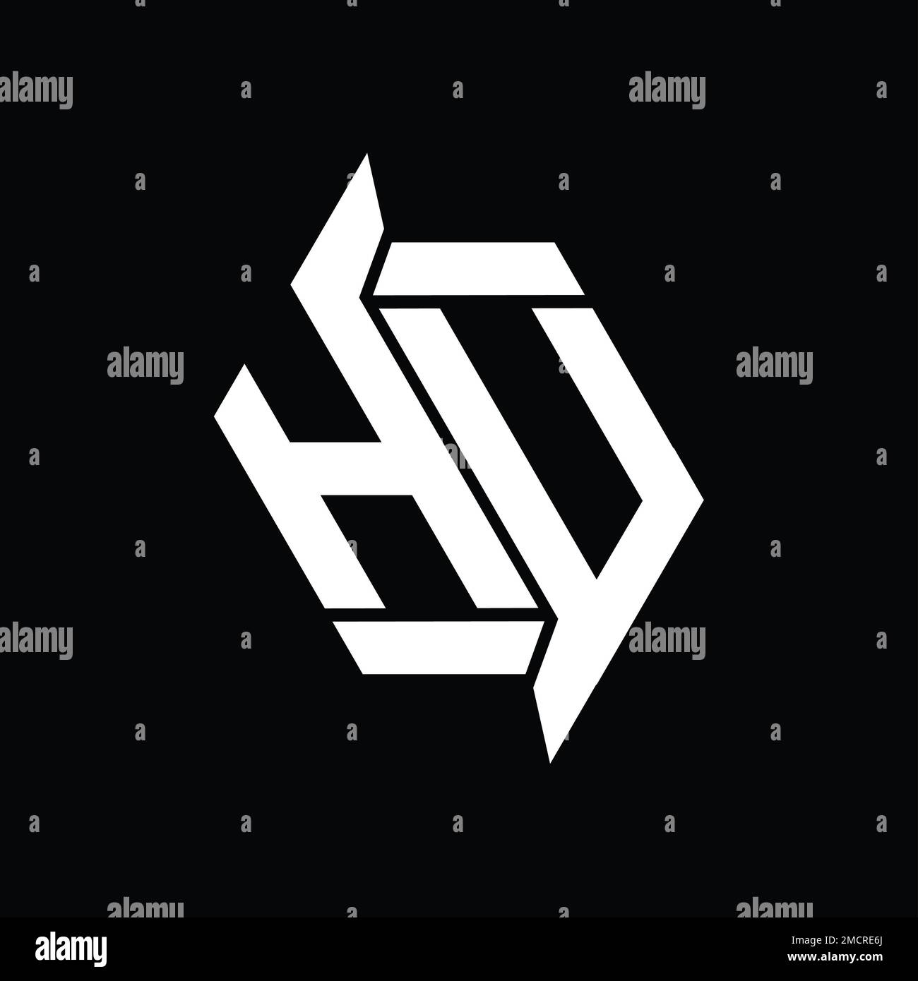 HU Logo monogram hexagon modern abstract shape vector images design template Stock Photo - Alamy