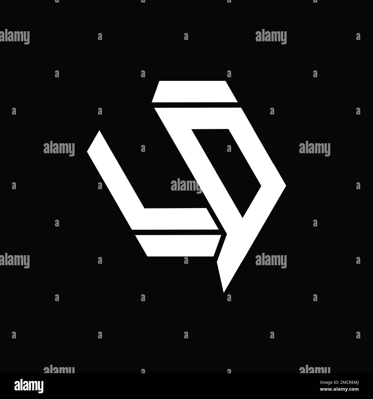 LD Logo monogram hexagon modern abstract shape vector images design ...