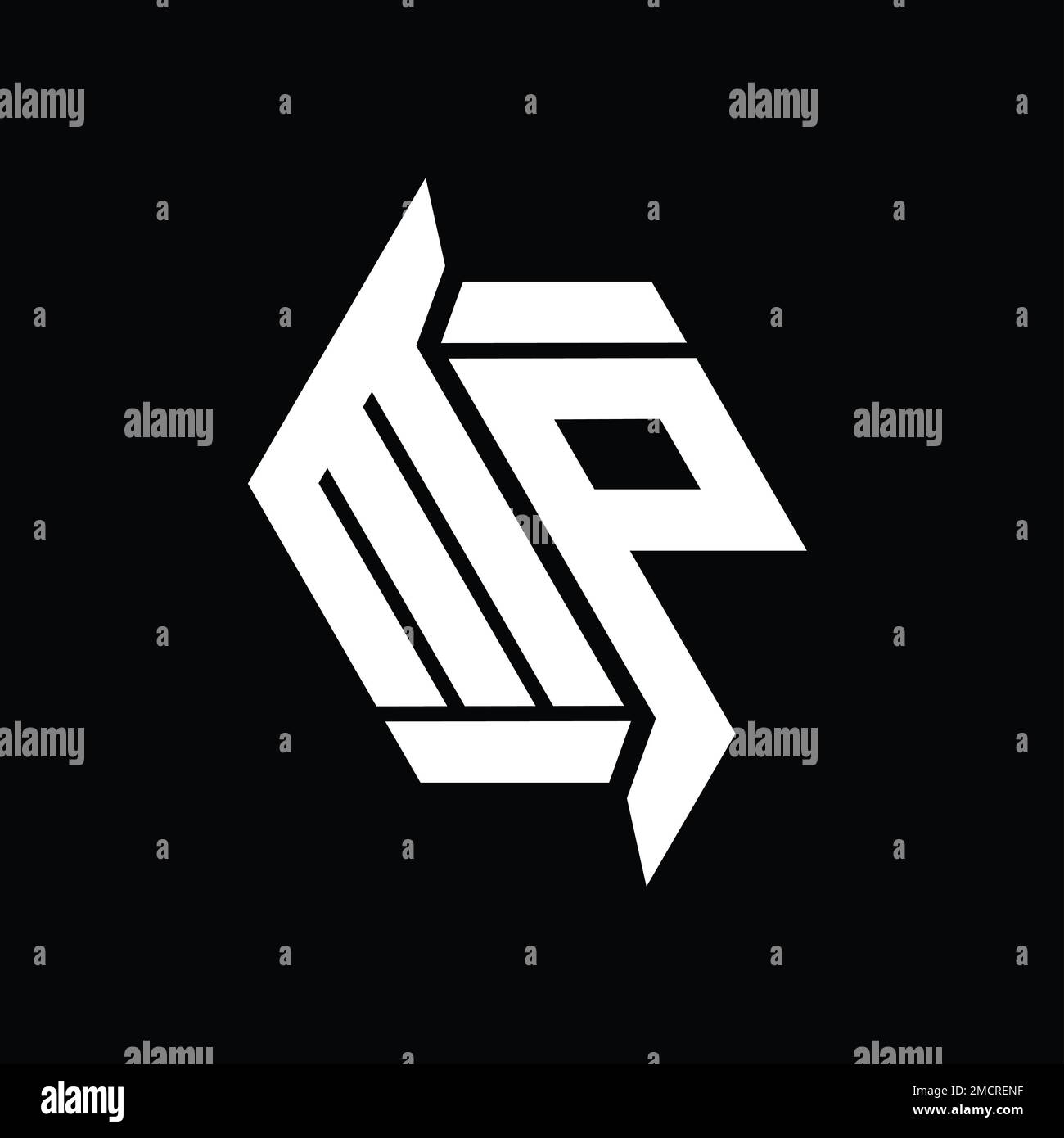 MP Logo monogram hexagon modern abstract shape vector images design ...