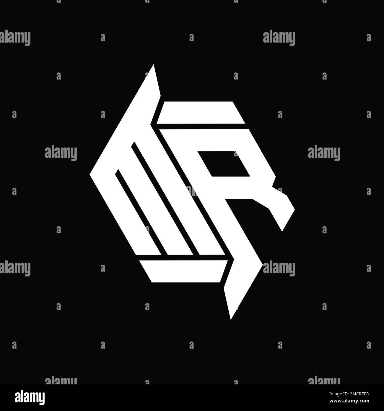 MR Logo monogram hexagon modern abstract shape vector images design ...