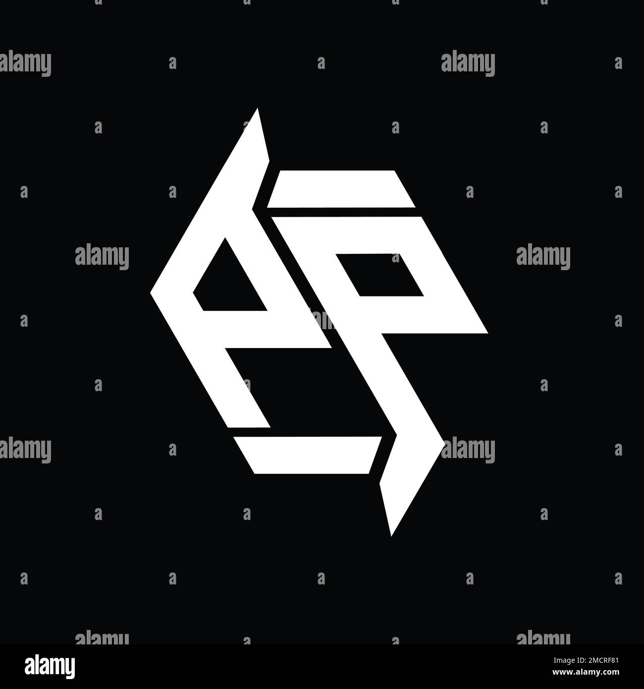 PP Logo monogram hexagon modern abstract shape vector images design ...