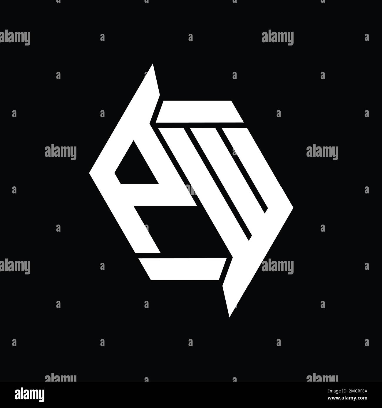 PW Logo monogram hexagon modern abstract shape vector images design ...