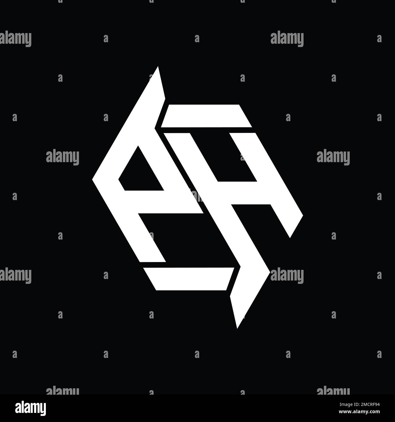 PH Logo monogram hexagon modern abstract shape vector images design ...