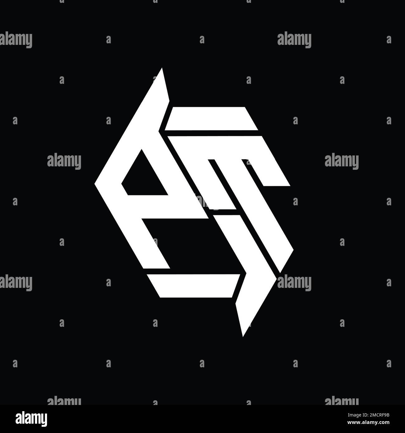 PT Logo monogram hexagon modern abstract shape vector images design ...