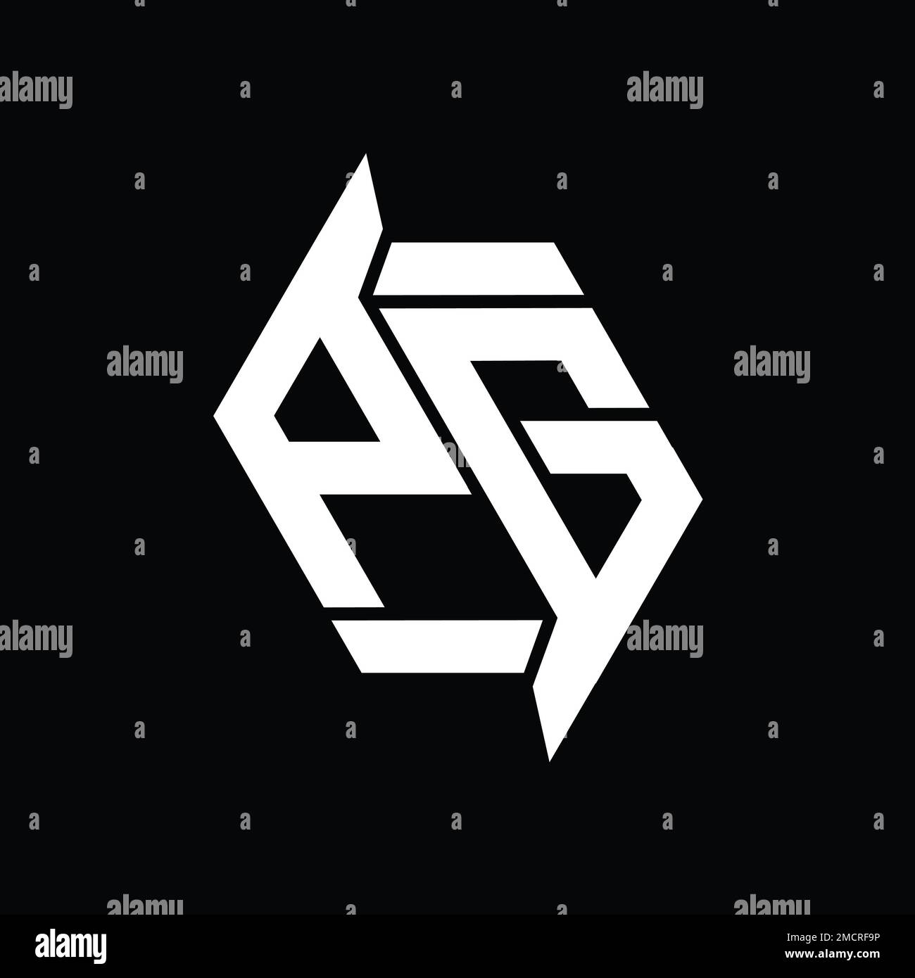 PG Logo monogram hexagon modern abstract shape vector images design ...