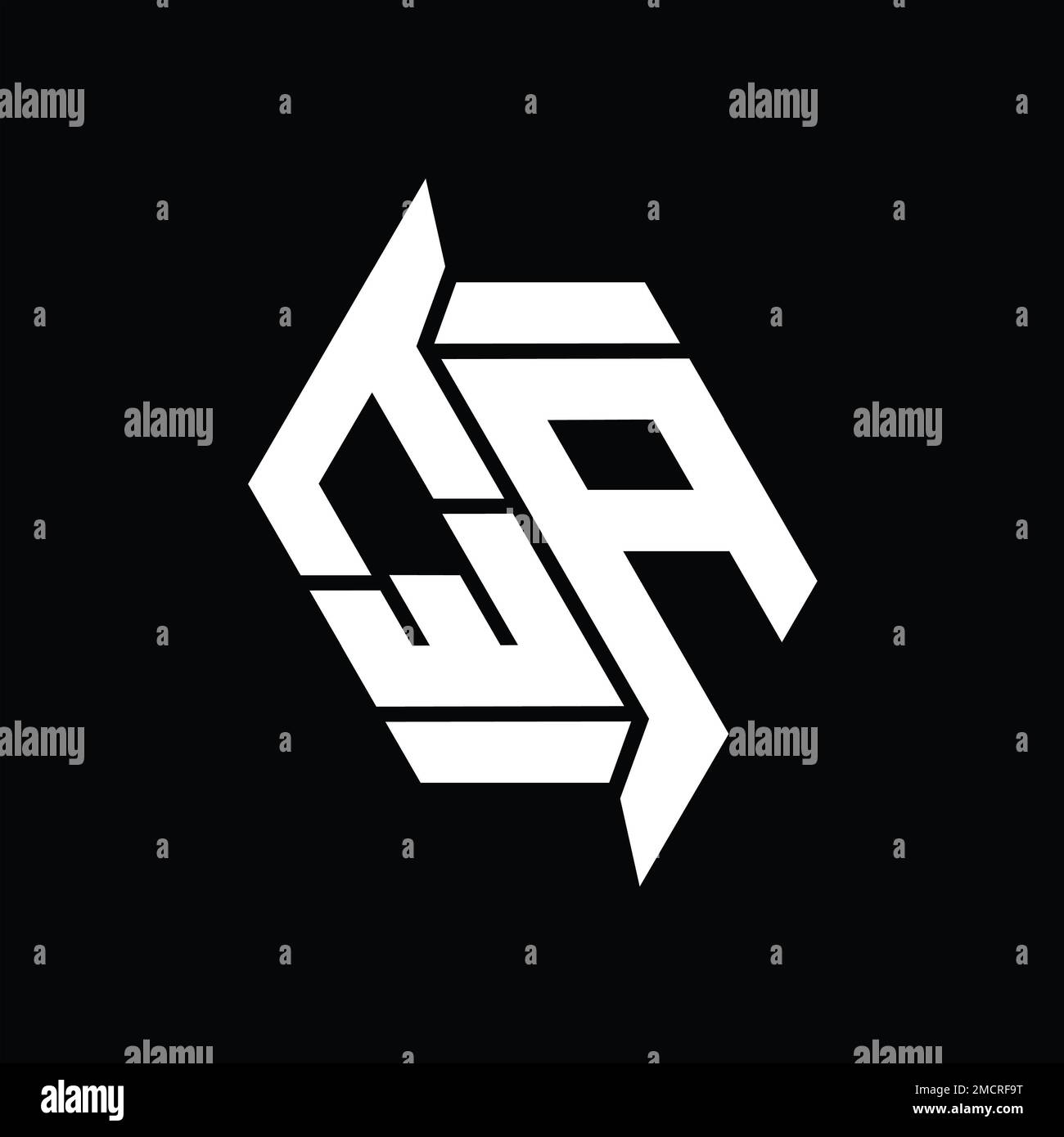 QA Logo monogram hexagon modern abstract shape vector images design template Stock Photo - Alamy