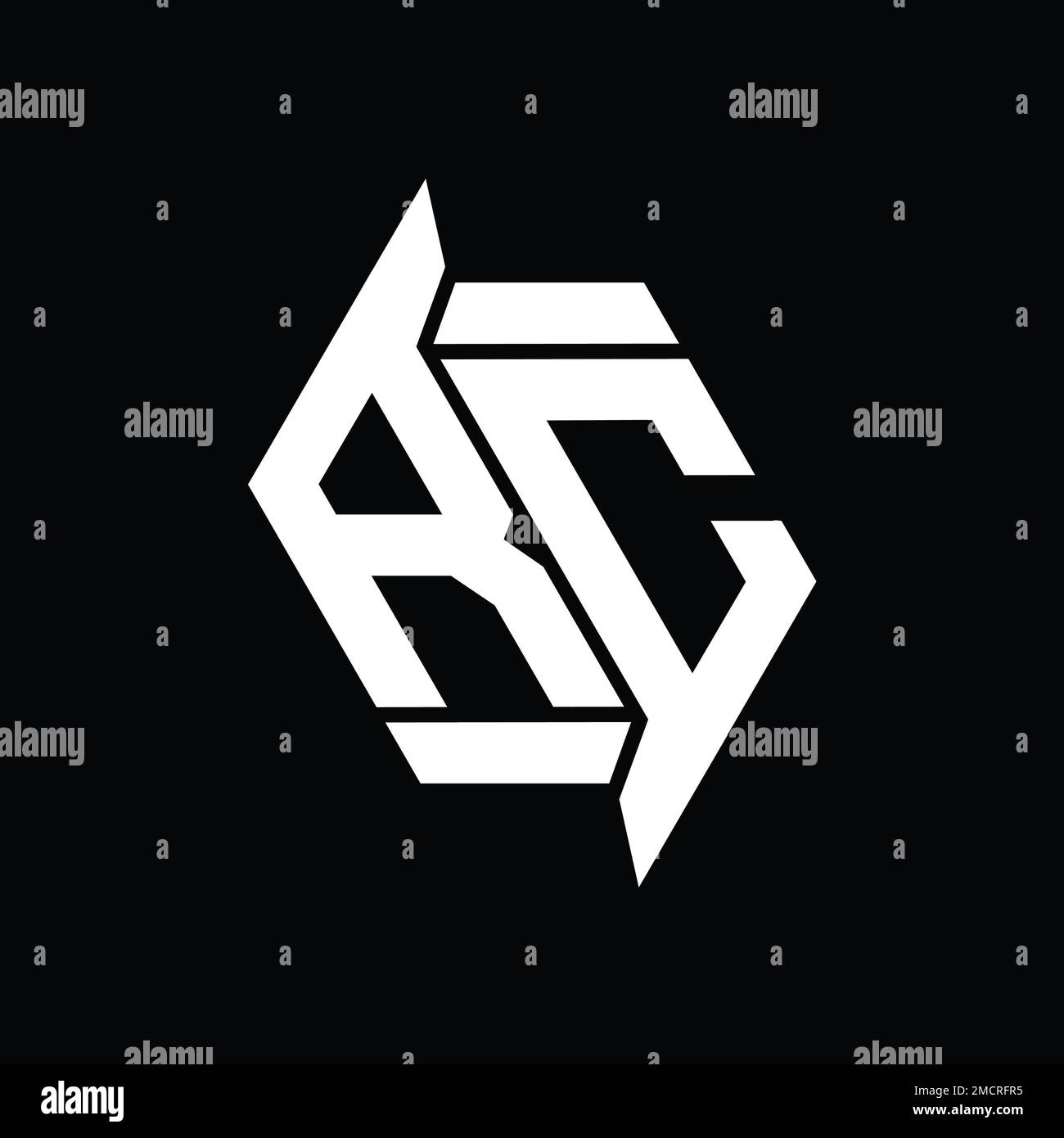 RC Logo monogram hexagon modern abstract shape vector images design ...