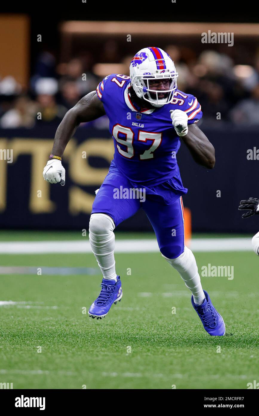 Buffalo Bills defensive end Mario Addison (97) in action during an NFL ...