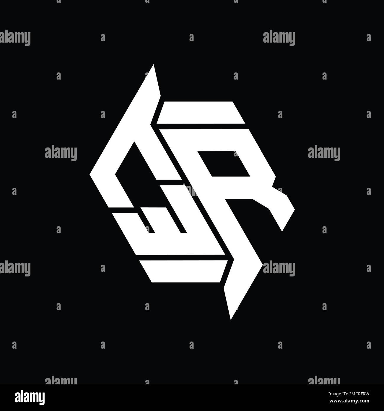 QR Logo monogram hexagon modern abstract shape vector images design ...