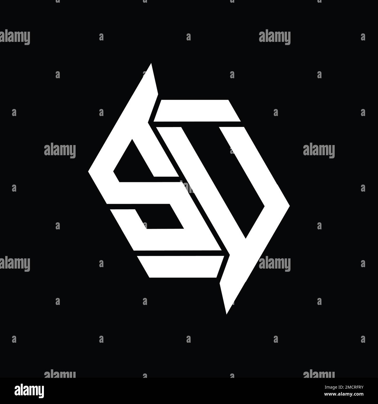 SU Logo monogram hexagon modern abstract shape vector images design template Stock Photo - Alamy